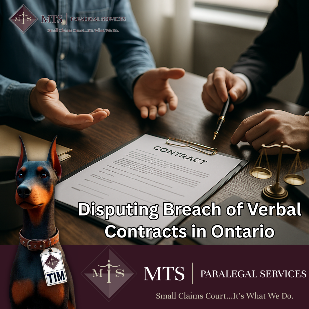 MTS Paralegal Services Professional CorporationDisputing a Breach of Verbal Contracts in Ontario ...