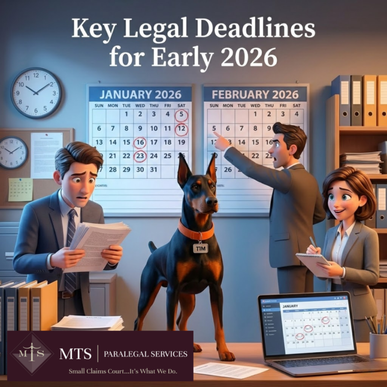 MTS Paralegal Services Professional CorporationKey Legal Deadlines to ...